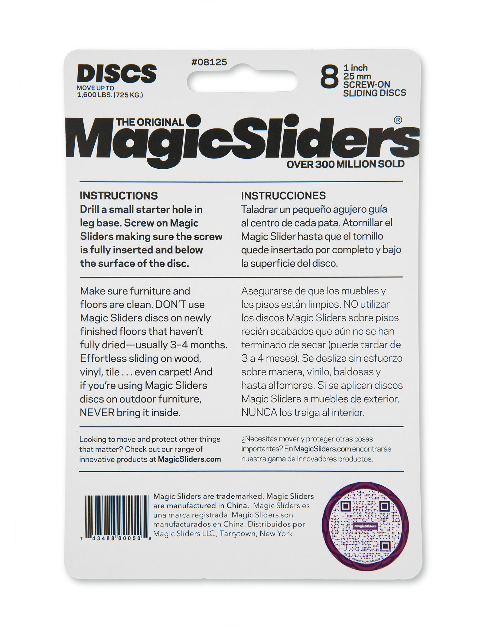 1 in. (25mm) Round, Screw-in, 8-pack — Magic Sliders