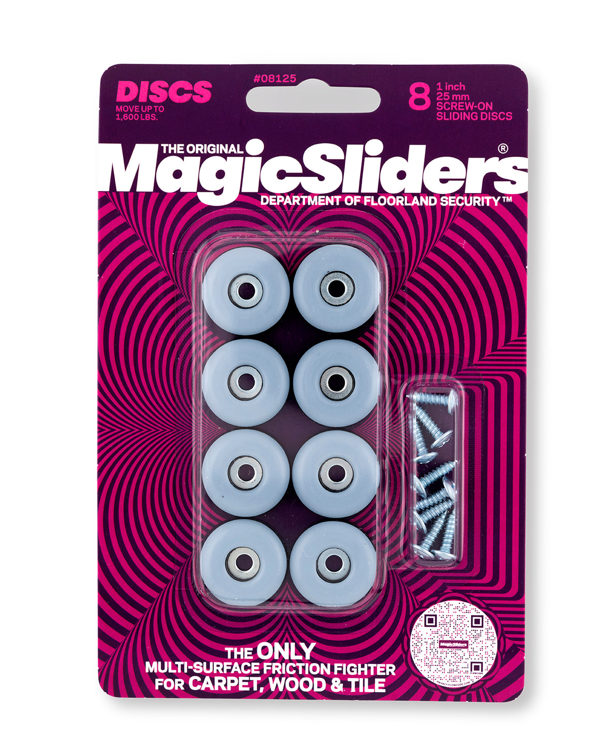 1 in. (25mm) Round, Screw-in, 8-pack — Magic Sliders