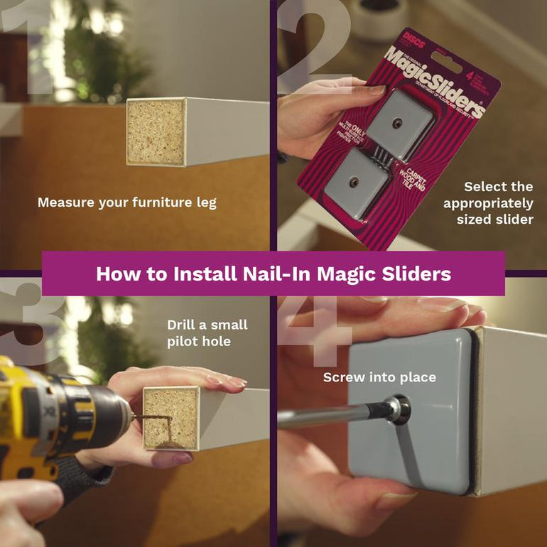 1 in. (25mm) Round, Screw-in, 8-pack — Magic Sliders
