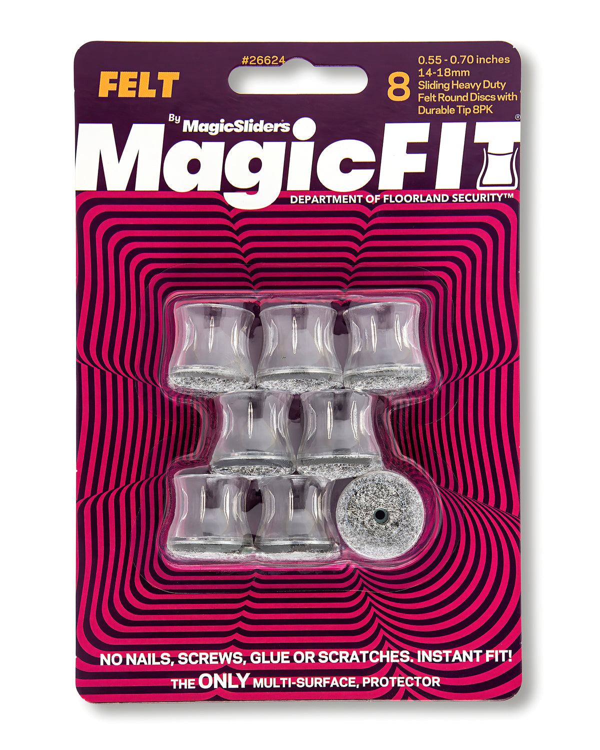 MAGIC FIT - .55" - .70" Round Felt - 8 Pack — Magic Sliders