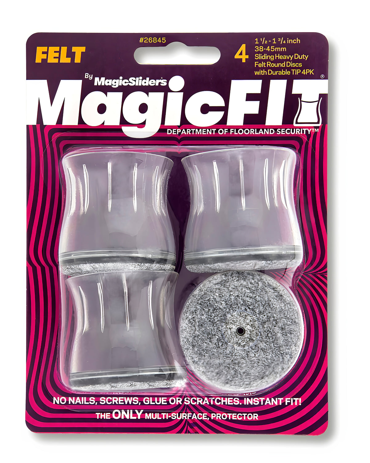MAGIC FIT - 1 1/2" - 1 3/4 Round Felt - 4 Pack — Magic Sliders