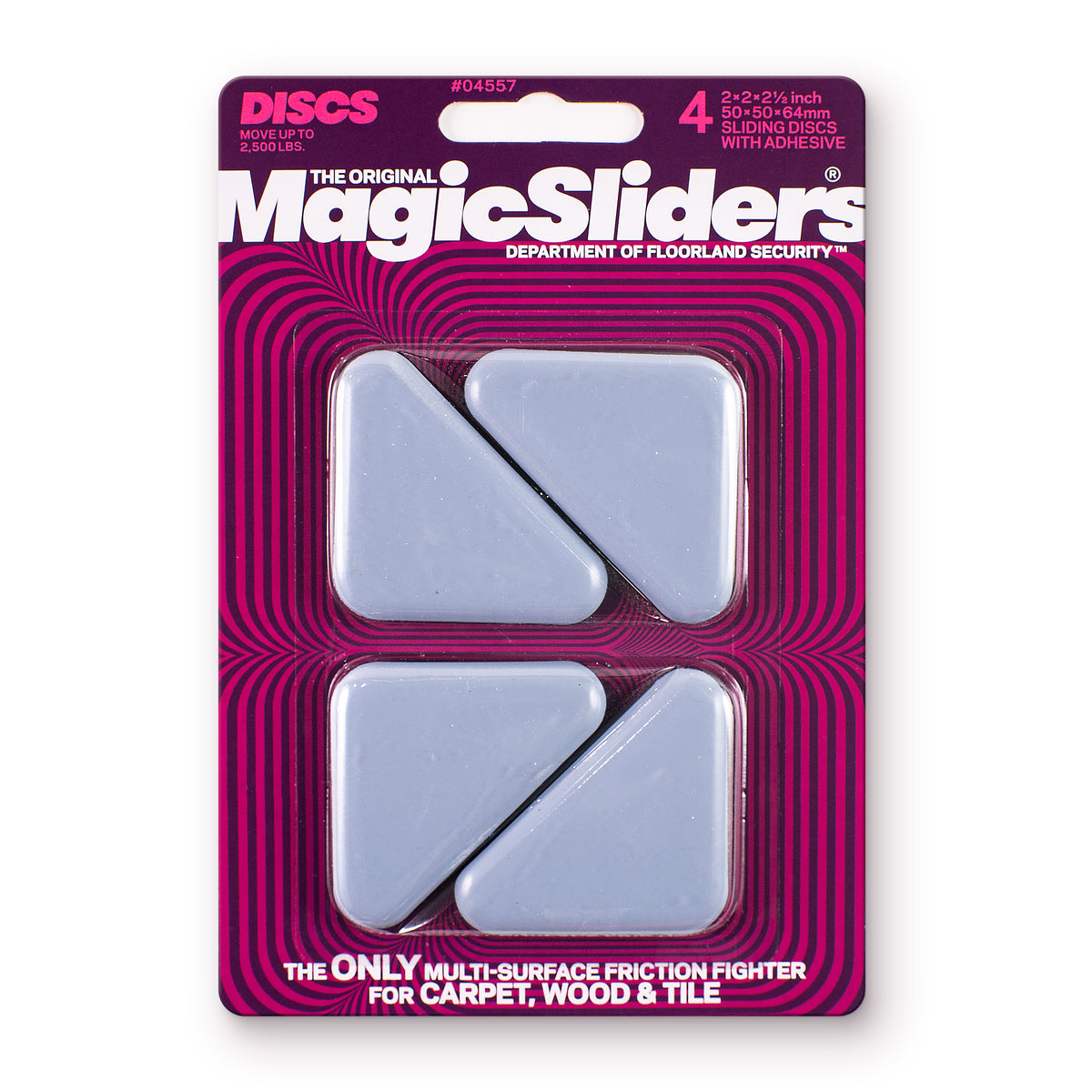 2 x 2 x 2-1/2 in. (50 x 50 x 64mm) Triangle, Self-Adhesive, 4-pack ...